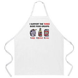 Attitude Aprons '3 Basic Food Groups' White Apron - Bed Bath & Beyond ...
