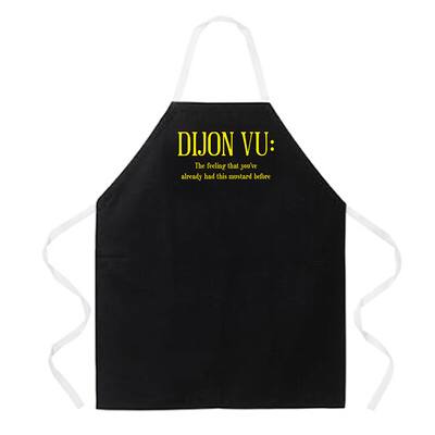 Attitude Aprons 'Dijon Vu' Black Apron - Overstock - 6581608