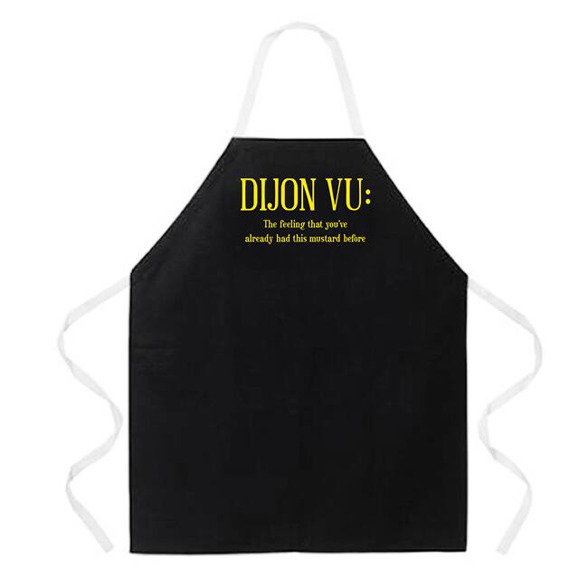 Attitude Aprons 'Dijon Vu' Black Apron - Overstock - 6581608