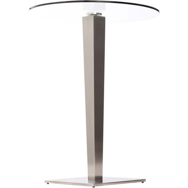 32-inch Round Glass Brushed Stainless Steel Pub Table - Bed Bath ...