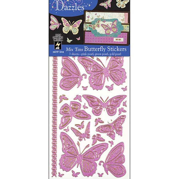 Dazzles Stickers Tri-color Butterflies Mixems - Bed Bath & Beyond - 6596643