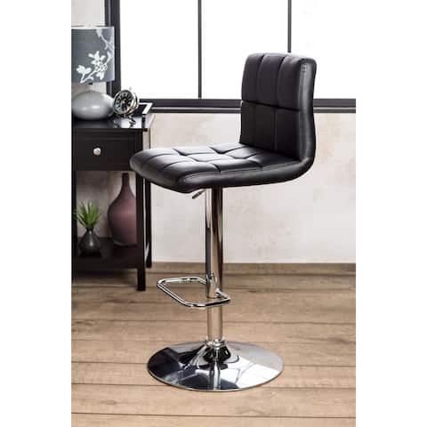 Furniture of America The Comfy Doris Faux Leather Adjustable Bar Stool ...