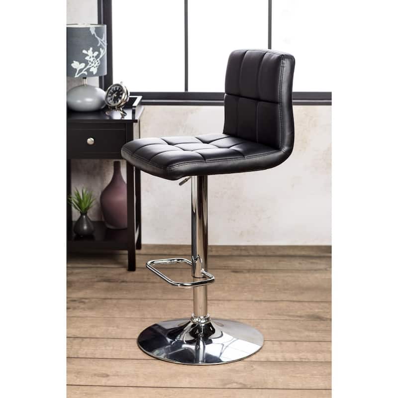 Furniture of America The Comfy Doris Faux Leather Adjustable Bar Stool ...