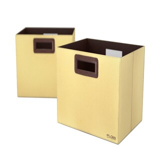 Flow Wall Decor Jumbo Collapsible Beige Storage Bins (Set of 2) - Bed ...