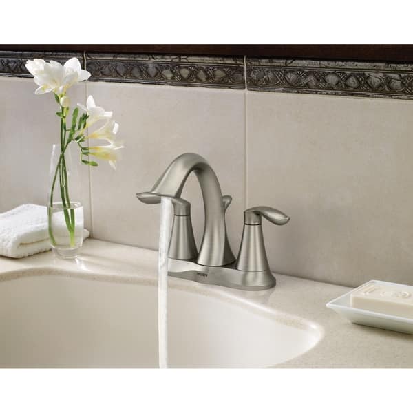 Moen Eva Two-Handle Bathroom Faucet, Brushed Nickel (6410BN) - On Sale ...