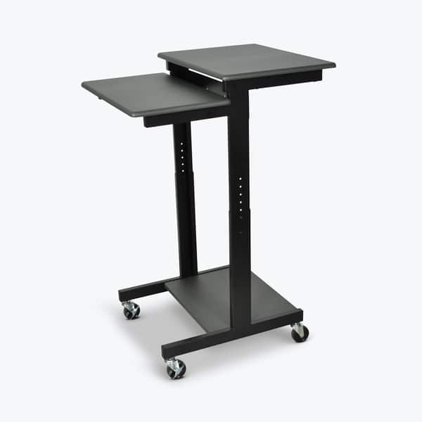 Luxor Gray Adjustable-height Wheeled Steel Computer Workstation Desk ...