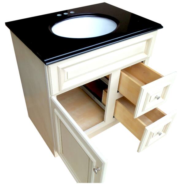 Tuscany 30x21-inch Bathroom Vanity with Black Granite Top - Bed Bath ...