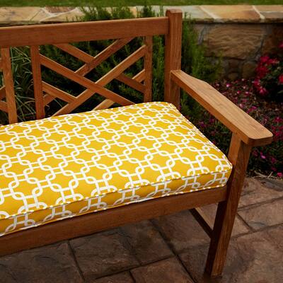 Penelope Yellow 60-inch Outdoor Bench Cushion - Overstock - 6694608