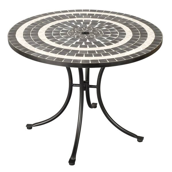 Panama Outdoor Brown and Grey Marble Tile Top Bistro Table - Bed Bath ...