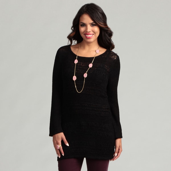 Shop Cupio Womens Black Striped Long Sleeve Sweater Free Shipping On Orders Over 45