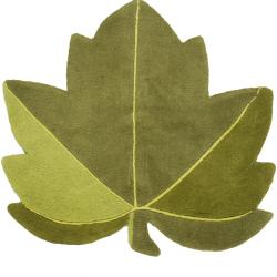 Hand-tufted Mandara Green Leaf Wool Rugs (2'6 x 3'3) (Set - Bed Bath ...