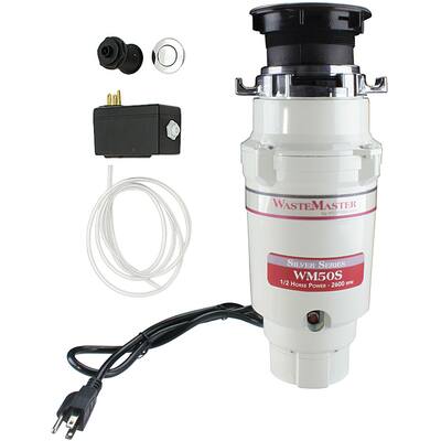 WasteMaster 1/2-HP Food Waste Disposer Garbage Disposal with Chrome Air ...
