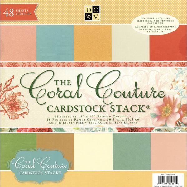 Coral Couture Solid Cardstock Stack 12"X12"-48 Sheets - Bed Bath ...