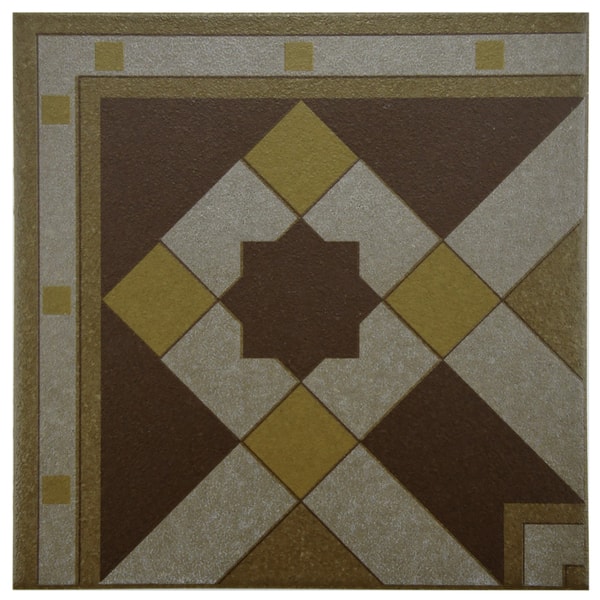 Merola Tile 7x7-inch Grava Quatro Geo Esquina Porcelain Floor and Wall ...