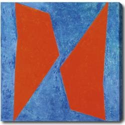 'Orange and Blue' Abstract Oil on Canvas Art - Multi - Bed Bath ...