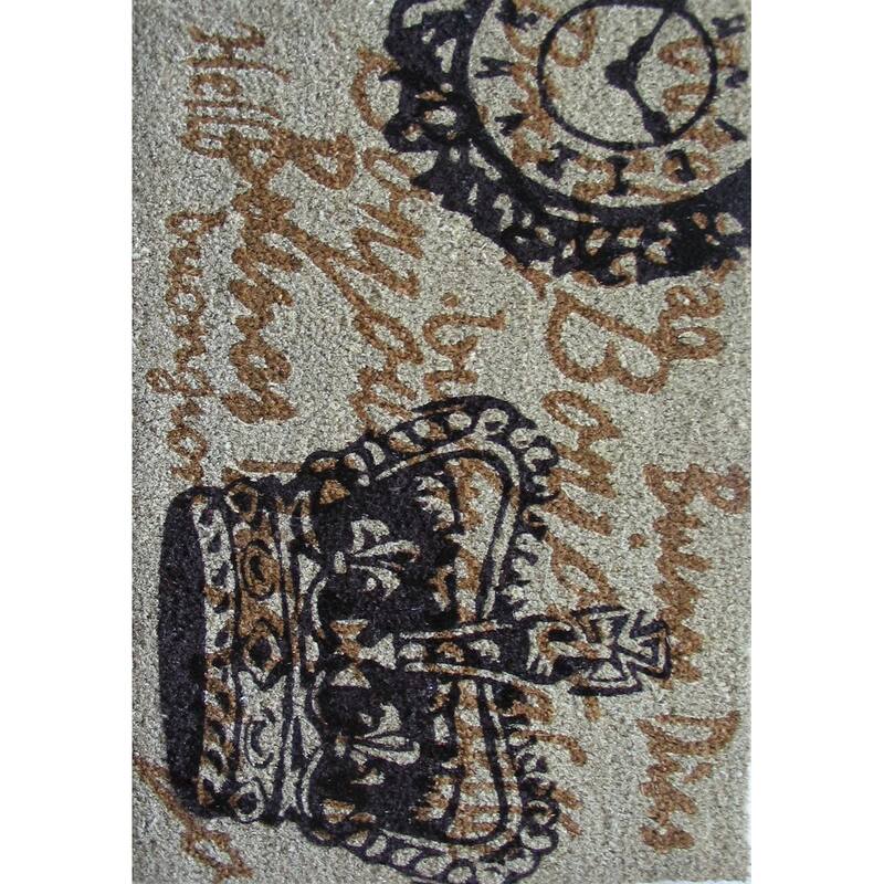 Cocoa Matting 'Large Crown' Grey Door Mat (18 x 30) - Overstock - 6762022