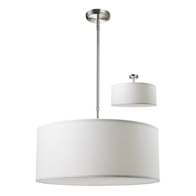 Albion White Drum Shade 24-inch Lighting Fixture - Bed Bath & Beyond ...