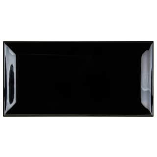 Merola Tile 3x5.875-inch Travessa Biselada Black Ceramic Wall Tiles ...