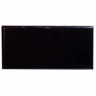 Merola Tile 3x5.875-inch Travessa Lisa Black Ceramic Wall Tile (Case of ...