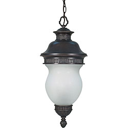 Luxor Chestnut Bronze with Satin Frosted Glass 3-light Hanging Lantern ...