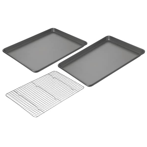 Aluminum 3-piece Large Pan and Wire Rack Set - Bed Bath & Beyond - 6797572