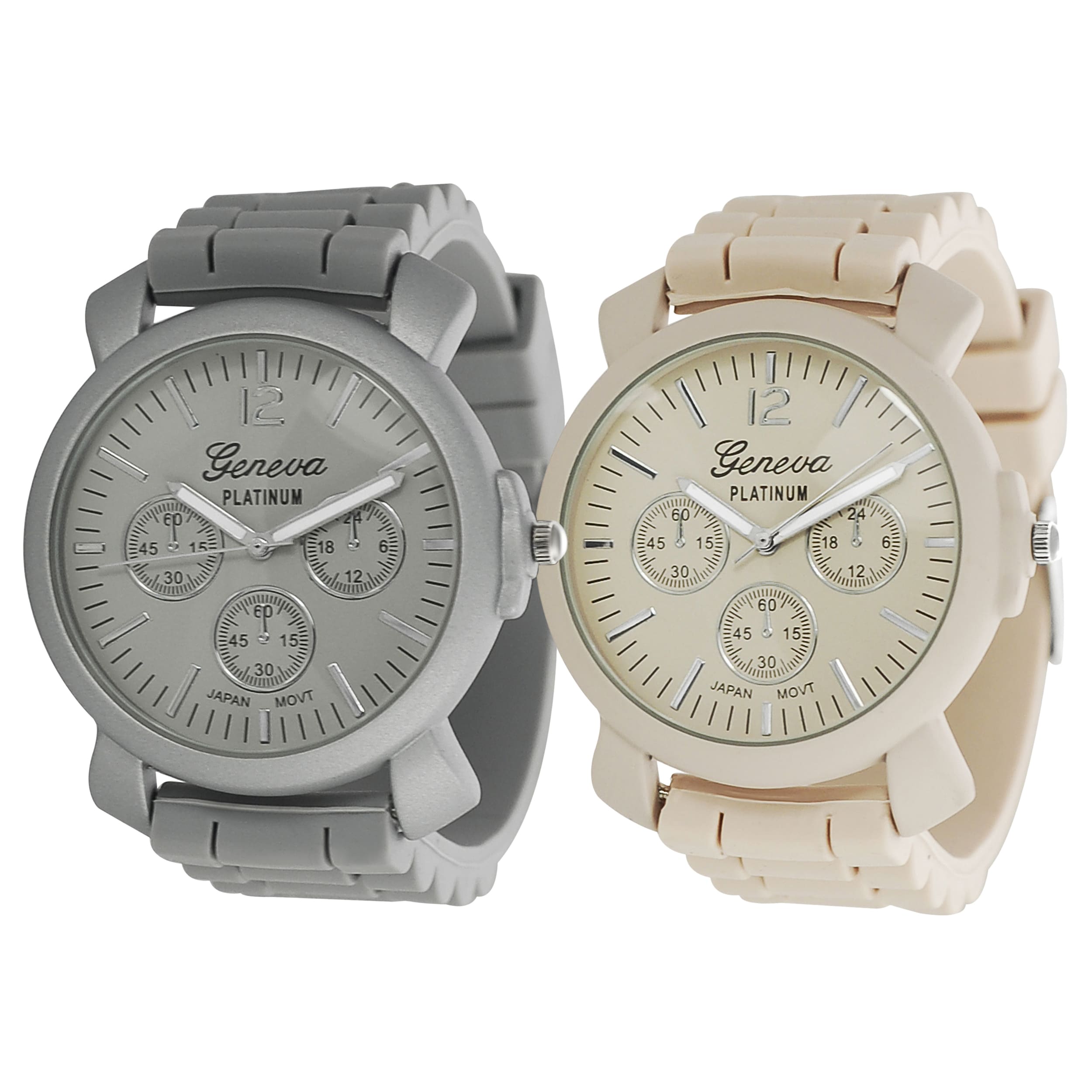 Geneva Platinum Women's Chronograph-Style Japanese-Quartz Silicone ...