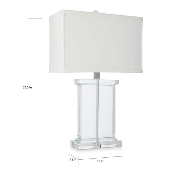 Silver Orchid Crystal Rectangular White Fabric Shade Chrome-based ...