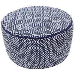 nuLOOM Handmade Casual Living Indian Diamond Navy Round Pouf - Bed Bath ...