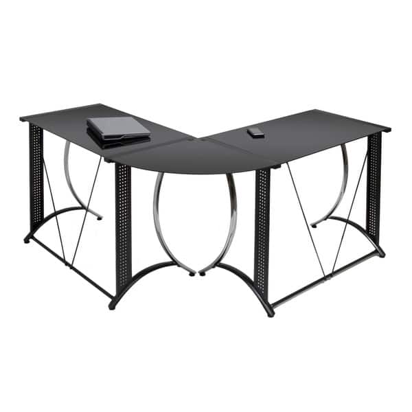 Calico Designs Monterey Black Left Side Powder-coated Steel Corner Desk ...
