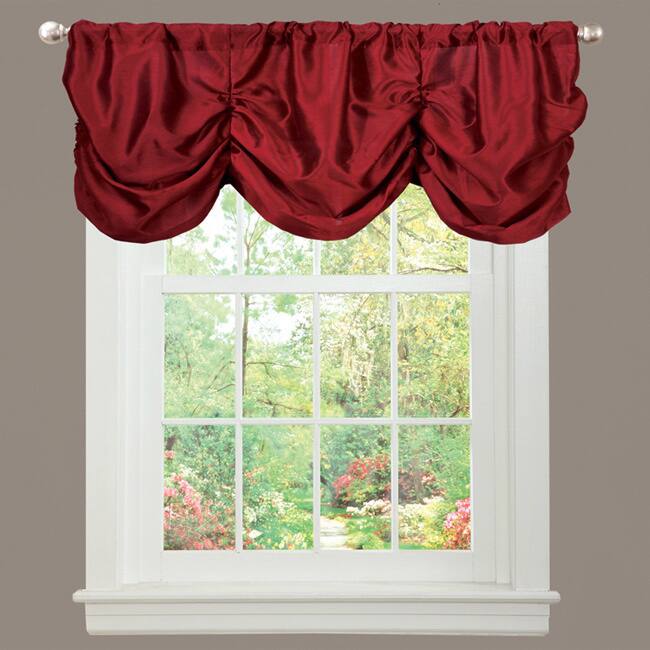 Lush Decor Red Faux Silk Estate Garden Window Valance - Overstock - 7194873