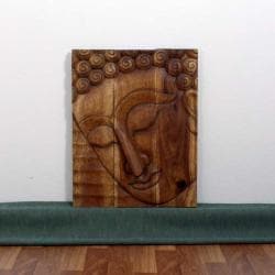 Monkey Pod Wood Walnut Oil Pacceka Buddha Panel (Thailand) - Bed Bath ...