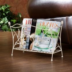 Abbey Antique White Magazine Holder - Bed Bath & Beyond - 5492155