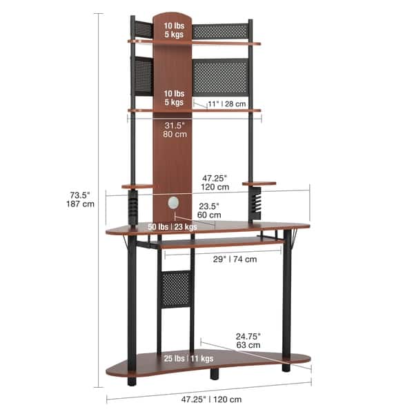 Calico Designs Arch Corner Computer Desk with Hutch / Tower - Bed Bath ...