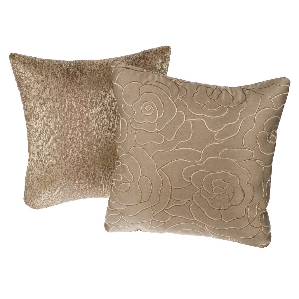 Bronze Reversible Square Decorative Pillows (Set of 2) - Overstock ...