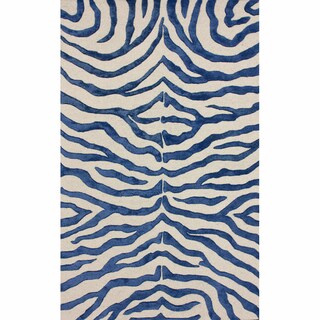 Nuloom Handmade Zebra Blue Faux Silk / Wool Rug (5' x 8') - Bed Bath ...