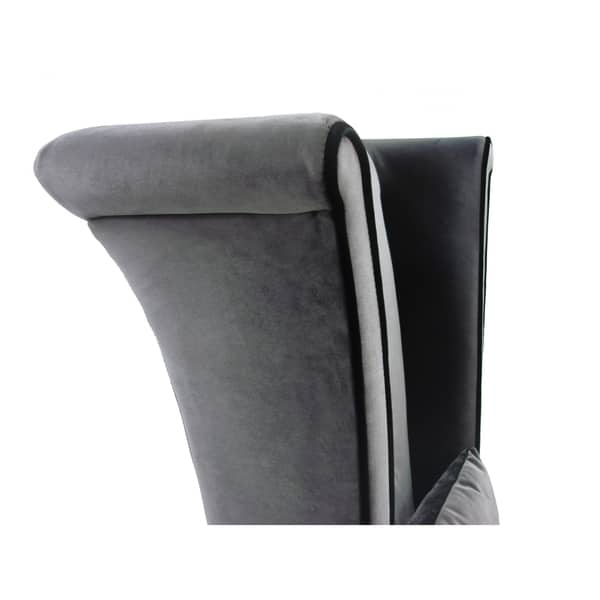 Grey Velvet High-back Chair - Bed Bath & Beyond - 7278918
