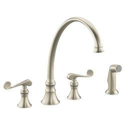 Kohler K-16111-4-BN Vibrant Brushed Nickel Revival Kitchen Sink Faucet ...