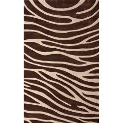 nuLOOM Handmade Pino Collection Brown Modern Zebra Rug (7'6 x 9'6 ...