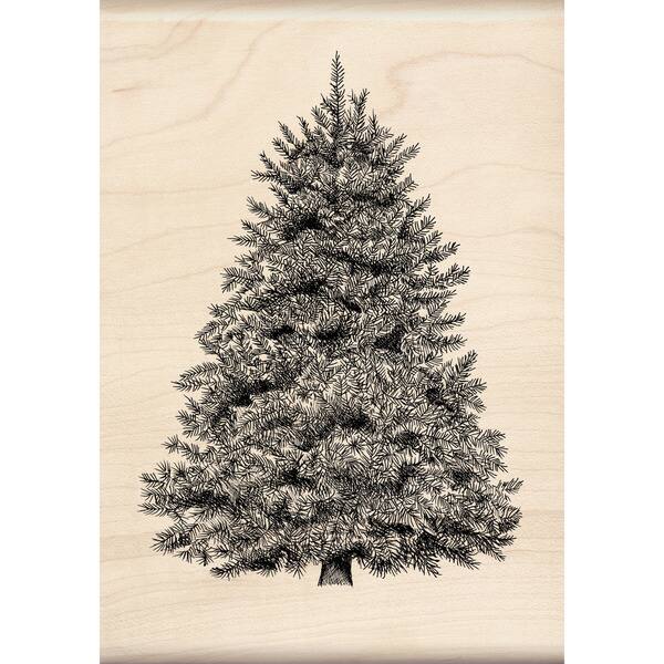 Inkadinkado 'Evergreen Tree' 3.5x5-inch Wood Mounted Rubber Stamp - Bed ...