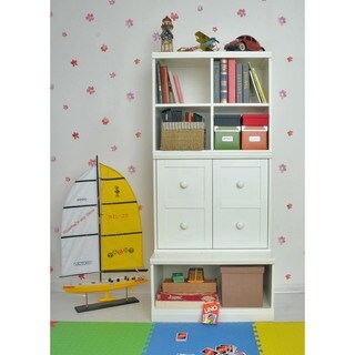 Makena Modular Storage Chestnut-Finish Open Base/Shelf Cubby/Quad Cubby ...