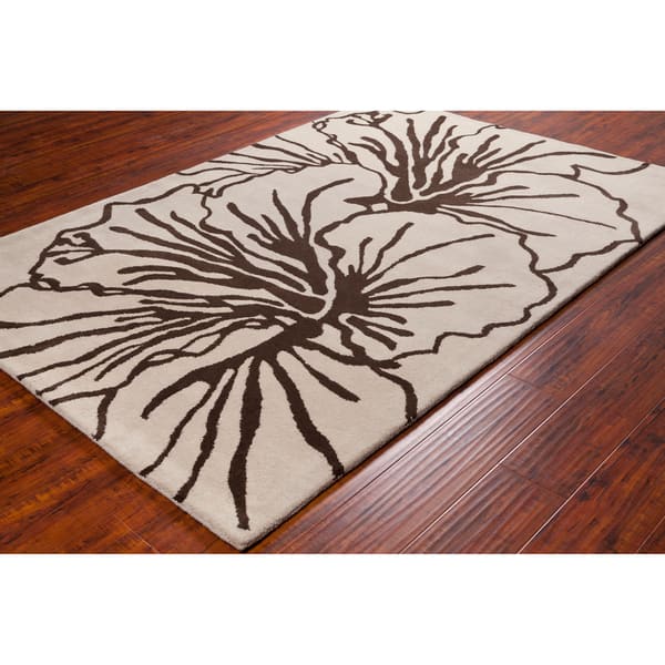 Allie Handmade Hibiscus Flower Wool Rug - multi - Bed Bath & Beyond ...
