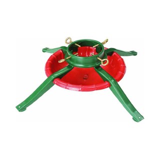 Good Tidings Green/ Red Steel Tree Stand for 8-foot Trees - Bed Bath ...