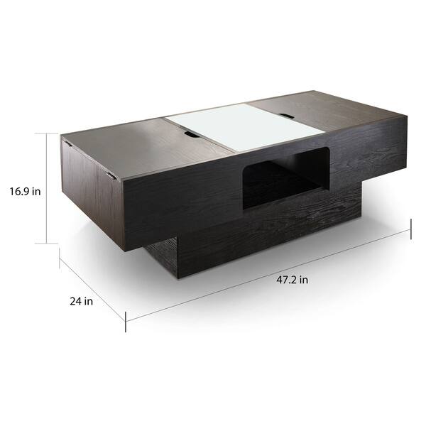 Furniture of America Dit Modern Black 47-in. Coffee Table w/ Hidden ...