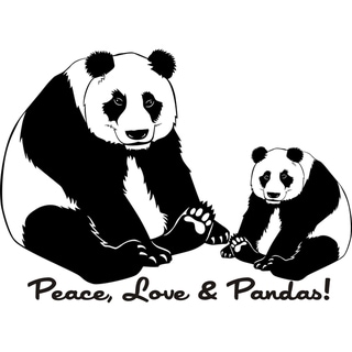 Shop Design on Style 'Peace Love and Pandas' Vinyl Art Quote - Free ...