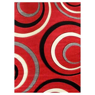 Studio 605 Geometric Design Red Area Rug - 5' x 8' - Bed Bath & Beyond ...