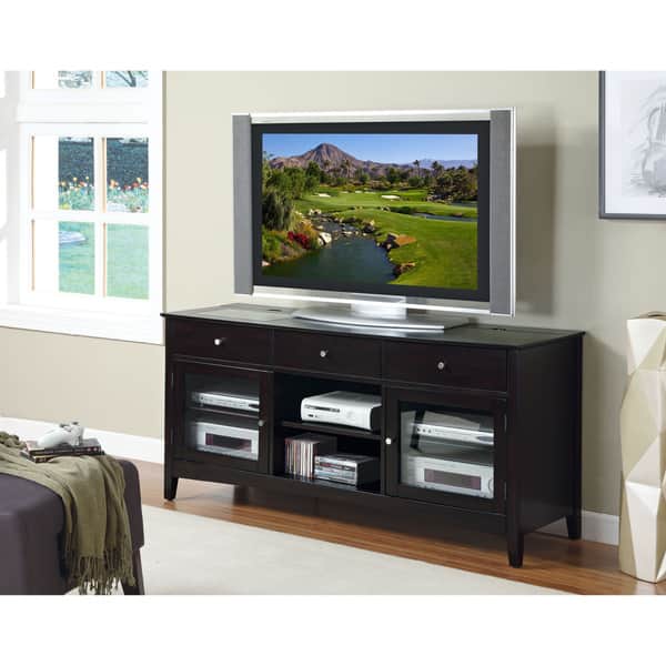 Dark Espresso Veneer 'Connect-It' 60-inch TV Console - Bed Bath ...