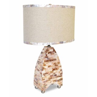 Shop Mother of Pearl Modern Triangular Table Lamp - Free Shipping Today ...