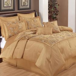 Silk Versailles Honey 8-piece King-size Comforter Set - Bed Bath ...