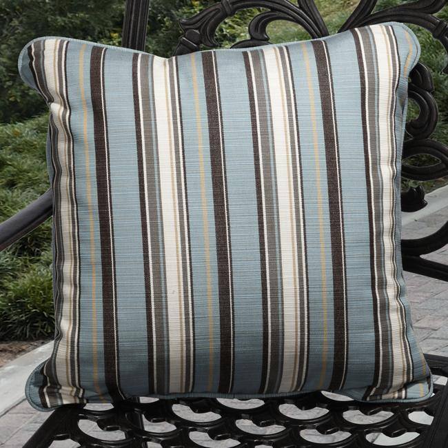 Clara Outdoor Carnegie Celeste Blue Stripe Throw Pillows Made with ...
