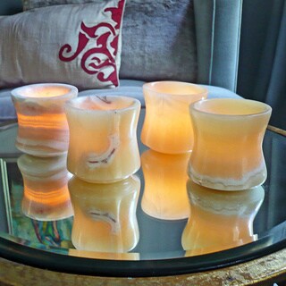 Handmade Set of 4 Ramses Alabaster Votives (Egypt) - Bed Bath & Beyond ...